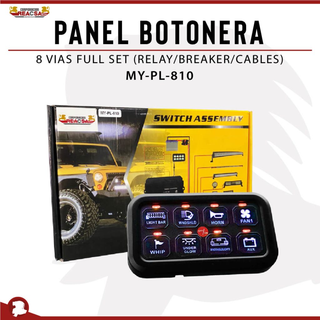 PANEL BOTONERA 8 VIAS FULL SET (RELAY/ BREAKER/ CABLES) - REACSA