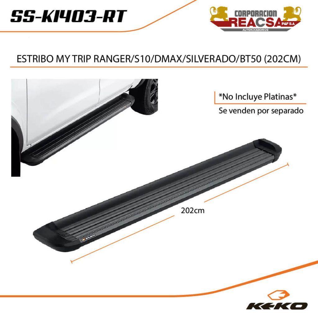 ESTRIBO MY TRIP RANGER/ S10/ DMAX/ SILVERADO/ BT50 (202CM) - REACSA